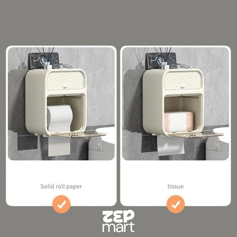 Wall-mounted Waterproof Tissue Holder Double-deck Tissue Storage Box ...