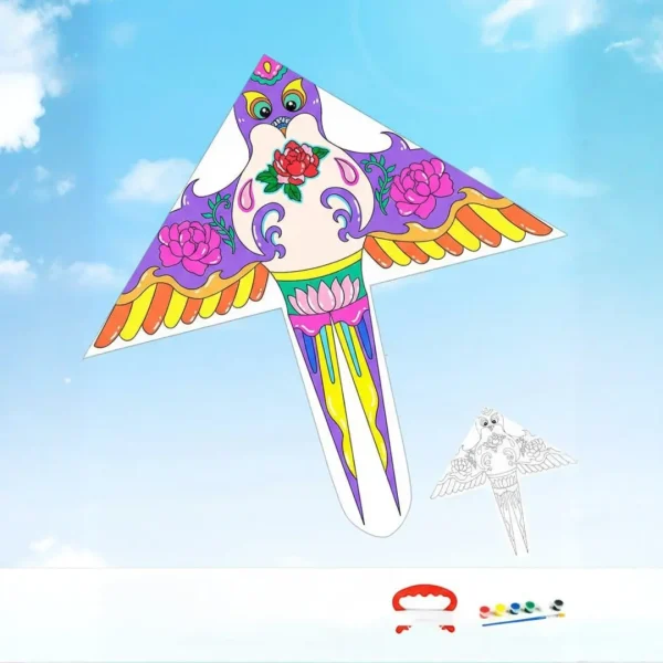 DIY Paintable Kites for Kids-Large Paper Kite with 60m Line.
