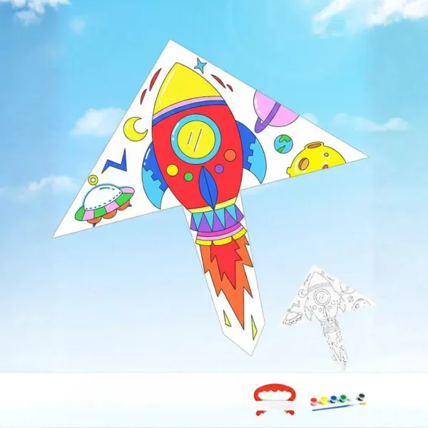 DIY Paintable Kites for Kids-Large Paper Kite with 60m Line.